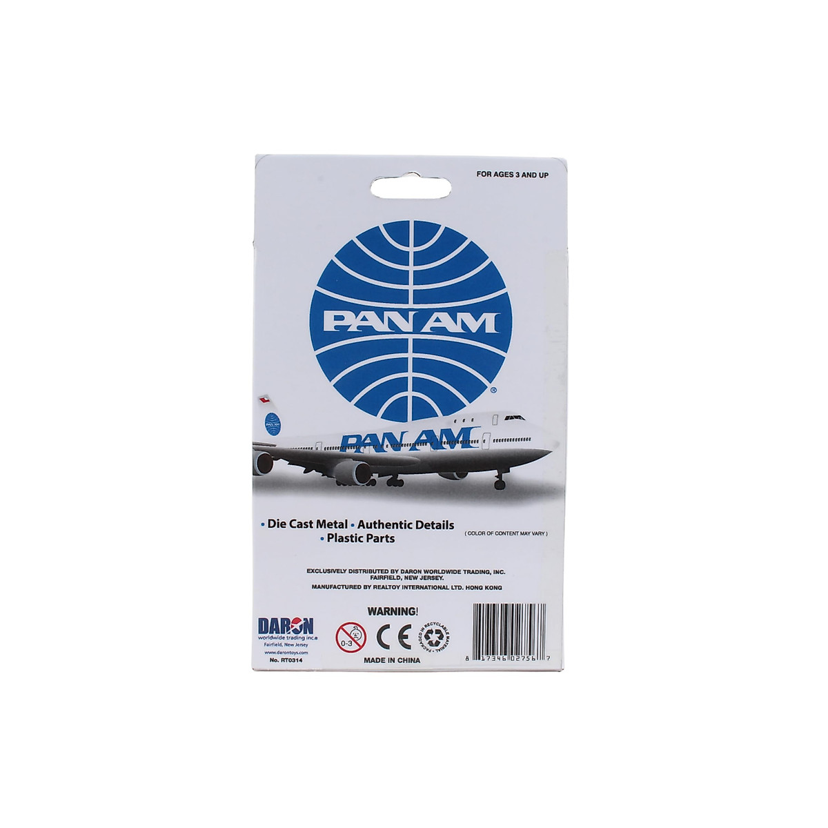 Daron Planes Pan Am Single Plane (RT0314), White