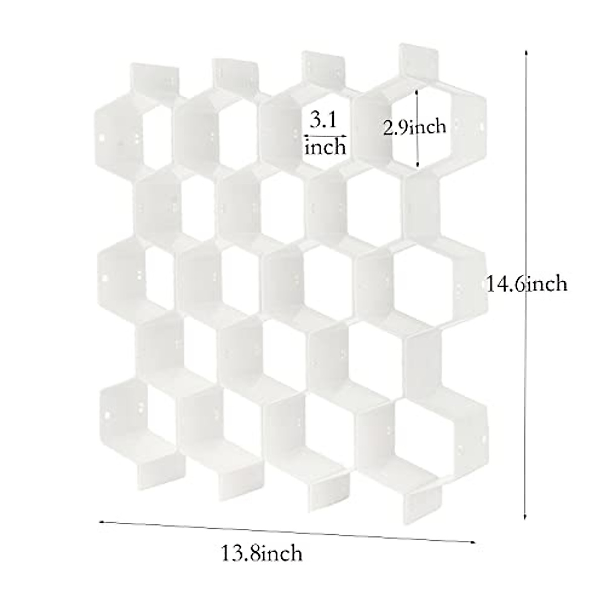 HELLWANG Honeycomb Drawer Organizer, 16Pcs Drawer Organizer for Socks, Underwear, Makeup, Kitchen, Bedroom, Dresser (White)…