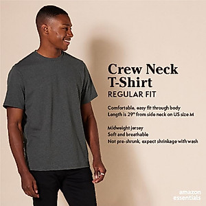 Amazon Essentials Men's Regular-Fit Short-Sleeve Crewneck T-Shirt, Pack of 2, Charcoal Heather, X-Large