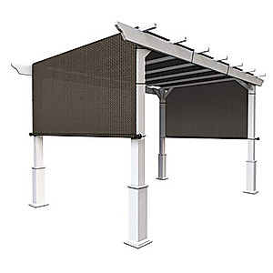 Coarbor Outdoor Pergola Replacement Cover Shade Canopy Permeable with Grommets Weight Rods 9'x16' Brown for Patio Deck Gazebo