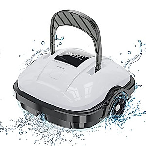 Upgraded - WYBOT Cordless Pool Vacuum, Robotic Pool Cleaner with Large Battery Up to 100Mins Runtime, Strong Suction, Pool Vacuum Robot for Above Ground Flat Bottomed Pools Up to 861 Sq.Ft-White