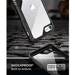 MOBOSI Compatible with iPhone SE 2022 Case/iPhone SE 2020/iPhone 8/7 Case, Rugged Military Grade Hard Vanguard Armor Cover Heavy Duty Shockproof Protective Phone Case 4.7 Inch (Matte Black)