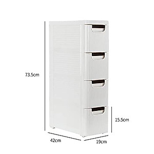 Tire Cart Organizer Unit with Narrow Slim Container Storage Cabinet for Bathroom Bedroom (Size : 4 Floor)