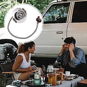 YARNOW 4pcs Case Barbecue Hiking Backing Camp Propane Stainless Bbq Stoves Small Picnic Adjustable Regulator Burner Butane and Portable Back Carry Steel Cooker Patio Hose for Camping