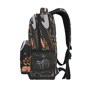 MNSRUU Kid Sloth Backpack Elementary School Backpack Sloth Kid Bookbags for Boys Girl Ages 5 to 12