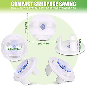 Sponge Holder, Smiley Face Sponge Holder with Suction Cup Mount, Kitchen/Bathroom Sink Sponge Storage, for Round Sponge, Dishwasher Safe