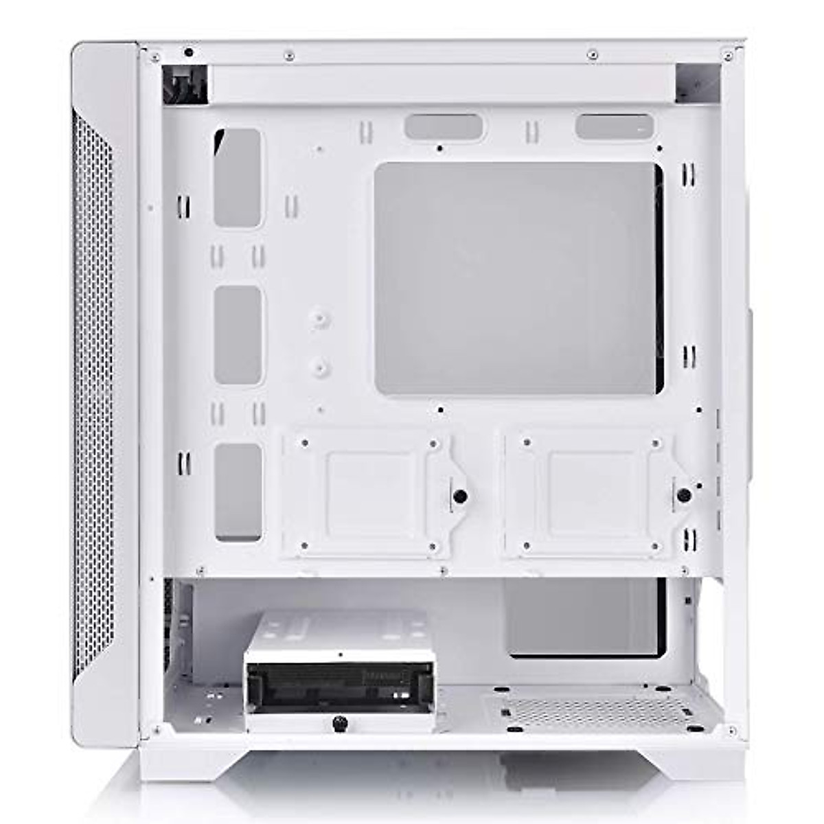 Thermaltake S100 Tempered Glass Snow Edition Micro-ATX mini-Tower Computer Case with 120mm Rear Fan Pre-Installed CA-1Q9-00S6WN-00, White