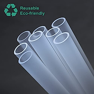 Replacement Straws for IceFlow Stainless Steel Tumbler, 8 Pack Reusable Straws Plastic Straws with Cleaning Brush Compatible with Stanley IceFlow 30oz Tumbler Stanley Flip Straw Tumbler
