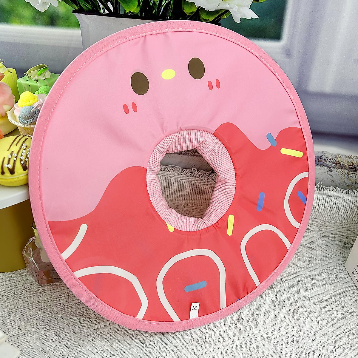 KUDES Waterproof Cat Dog Cone, Lightweight Cat Dog Cone E Collar with Low Noise Fasteners, Donut Cat Dog Pet Recovery Collar, Licking and Scratching Free Cone Pet Surgery Collar