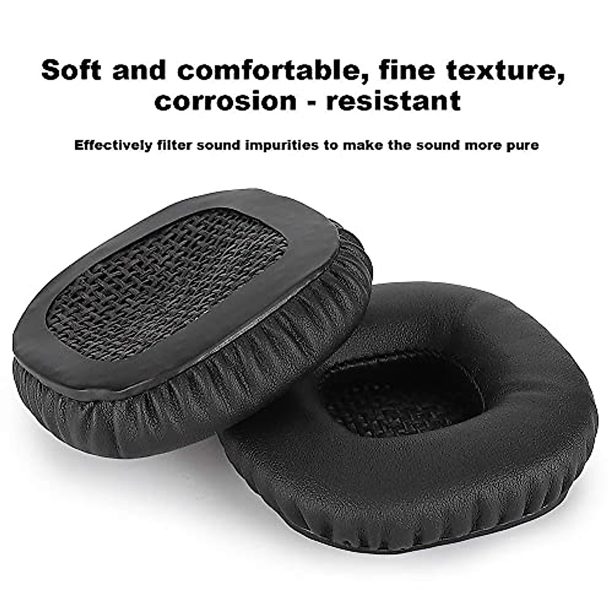 2Pcs Foam Earpads Soft Replacement Ear Pads Earphone Sleeve Cushion Memory Sponge Earpads Suitable for Marshall Major II Headphones(Black)