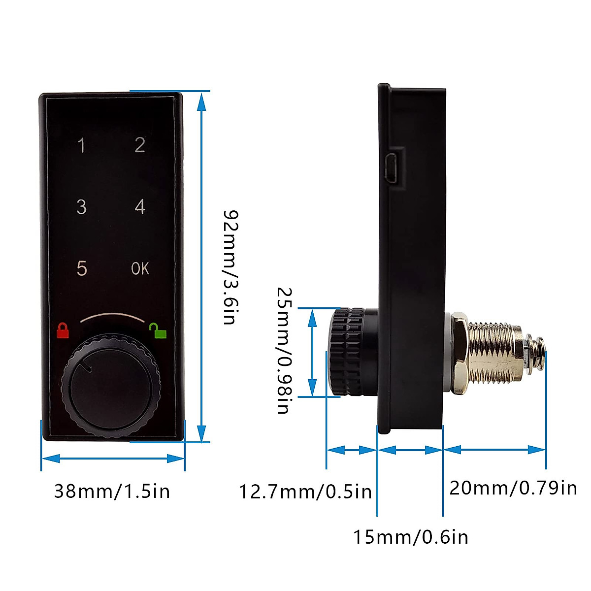 Flylin Electronic Cabinet Lock Kit, Keypad Door Lock with Handle and Security Key Keyless Entry Door Lock Passcode Code Door Lock, Digital Smart Door Lock for Access Control System (Black)