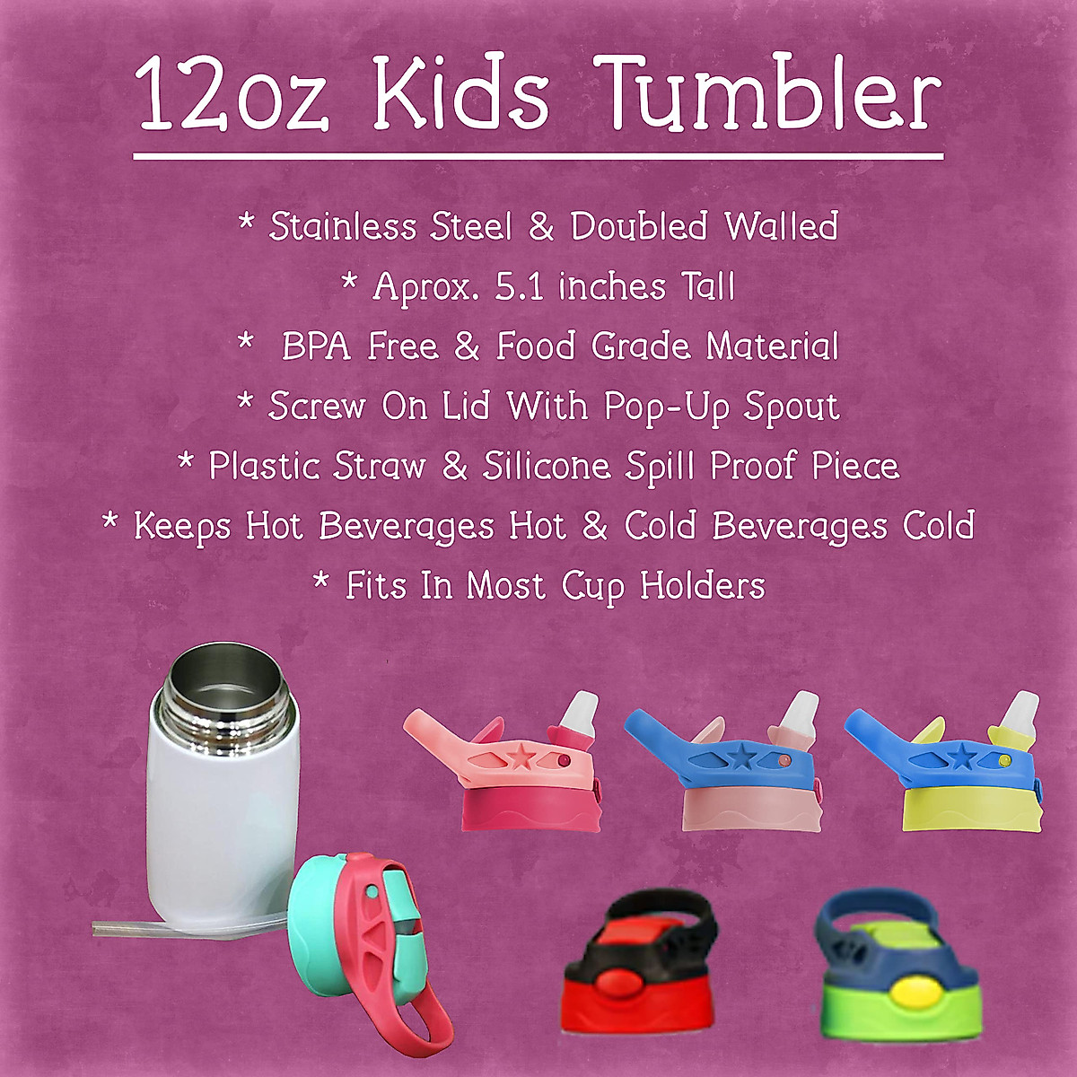 Generic Among Gamers #1 12oz Stainless Steel Kids Tumbler, Boys Or Girls, Players, Heroes, Computer Game, Keeps Drinks Cold Or Hot (Teal & Pink Lid)