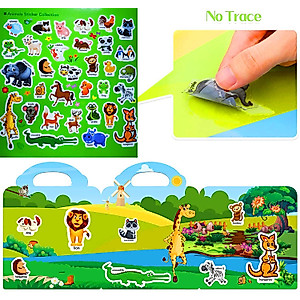 Sticker Books for Kids 2-4, Reusable Sticker Books for Toddlers 1-3 Farm, Ocean and Animals Theme Activity Books Stickers for Girls Boys Preschool Education Learning Toys Birthday Gift