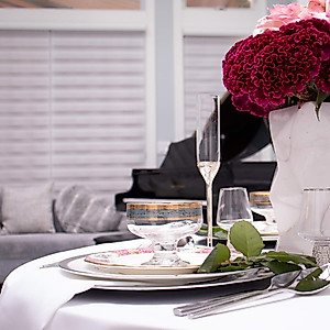 Kadut White Tablecloth - 90" Inch Round White Tablecloths for Circular Table Cover in White Washable Polyester - Great for Buffet Table, Parties, Holiday Dinner & More