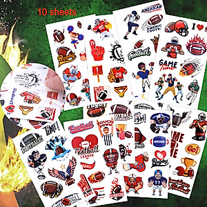 HOWAF 100+PCS American Football Temporary Tattoos, Super Bowl Fake Tattoos for Kids Adults, Rugby Face Tattoos Stickers for Sports Football Fans Favors, Waterproof Body Tattoos for Football Event Party Supplies