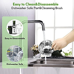 650W 3 Speeds Juicer Machines Vegetable and Fruit, Healnitor Centrifugal Juice Extractor with Big Mouth 3” Feed Chute, Easy to Clean, BPA-Free Compact Centrifugal Juice Maker, White