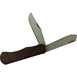 JJ’s Knife Kit Trapper Wooden Pocket Knife Making Kit | Perfect Beginner Knife Making Kit To Teach Knife Safety | Double Blade Style Toy Knife | Ages Seven And Up | Made In The USA