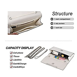 AFKOMST Small Clutch Purses for Women Summer Crossbody Bags and Straw Wristlet Handbags with Chain Strap