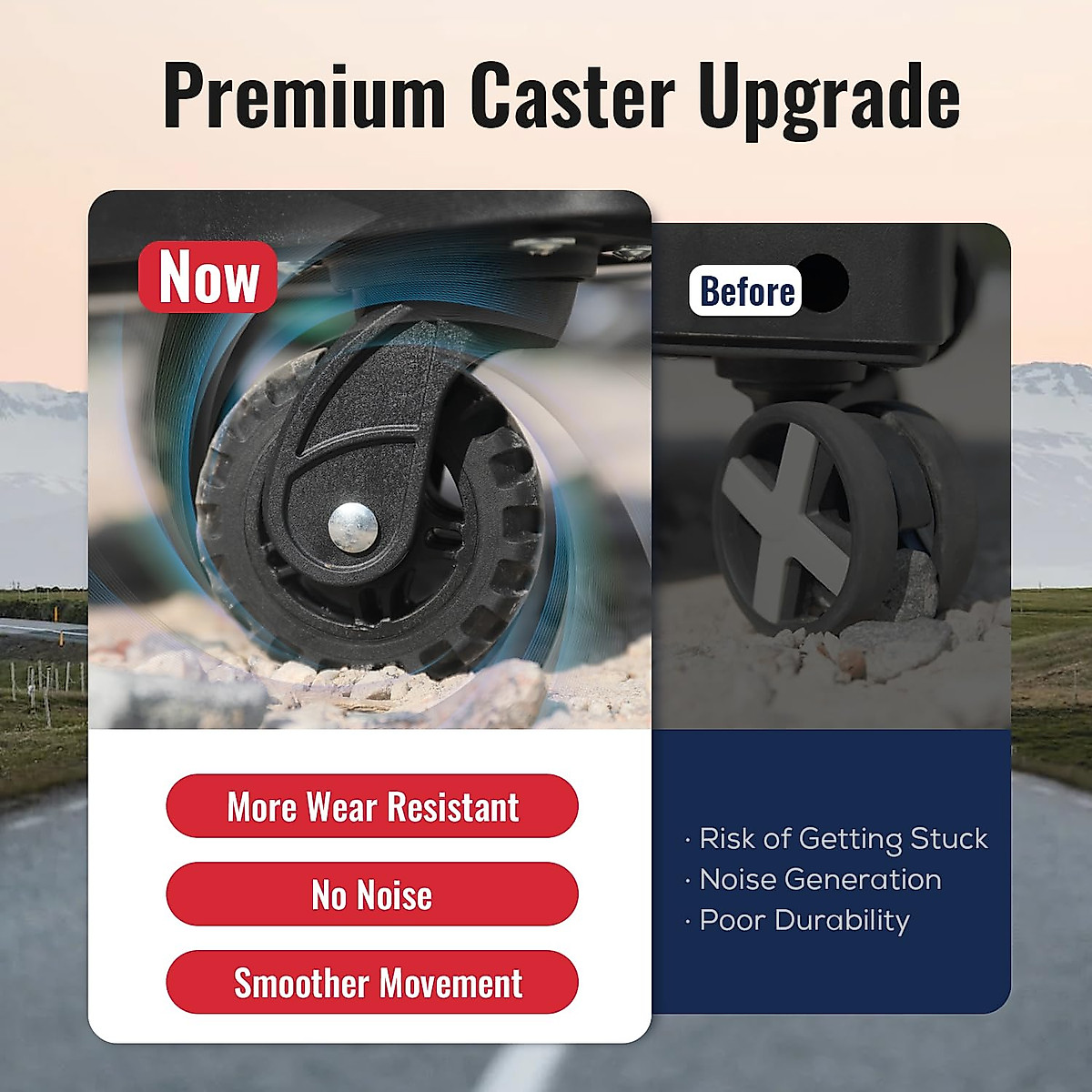 KOSTANZO Folding Hand Truck - Lightweight Dolly Cart with 4 Wheels & 2 Elastic Straps, Collapsible Luggage Cart with Adjustable Handle of 3 Levels for Traveling, Offices, Shopping (15.8" x 12.6")