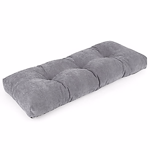 ROFIELTY Bench Cushion 42 inch, Non Slip Thicker Patio Furniture Cushions, Durable Outdoor/Indoor Bench Seat Pads (42x16x4 inch, [ Indoor ] Silver Gray)