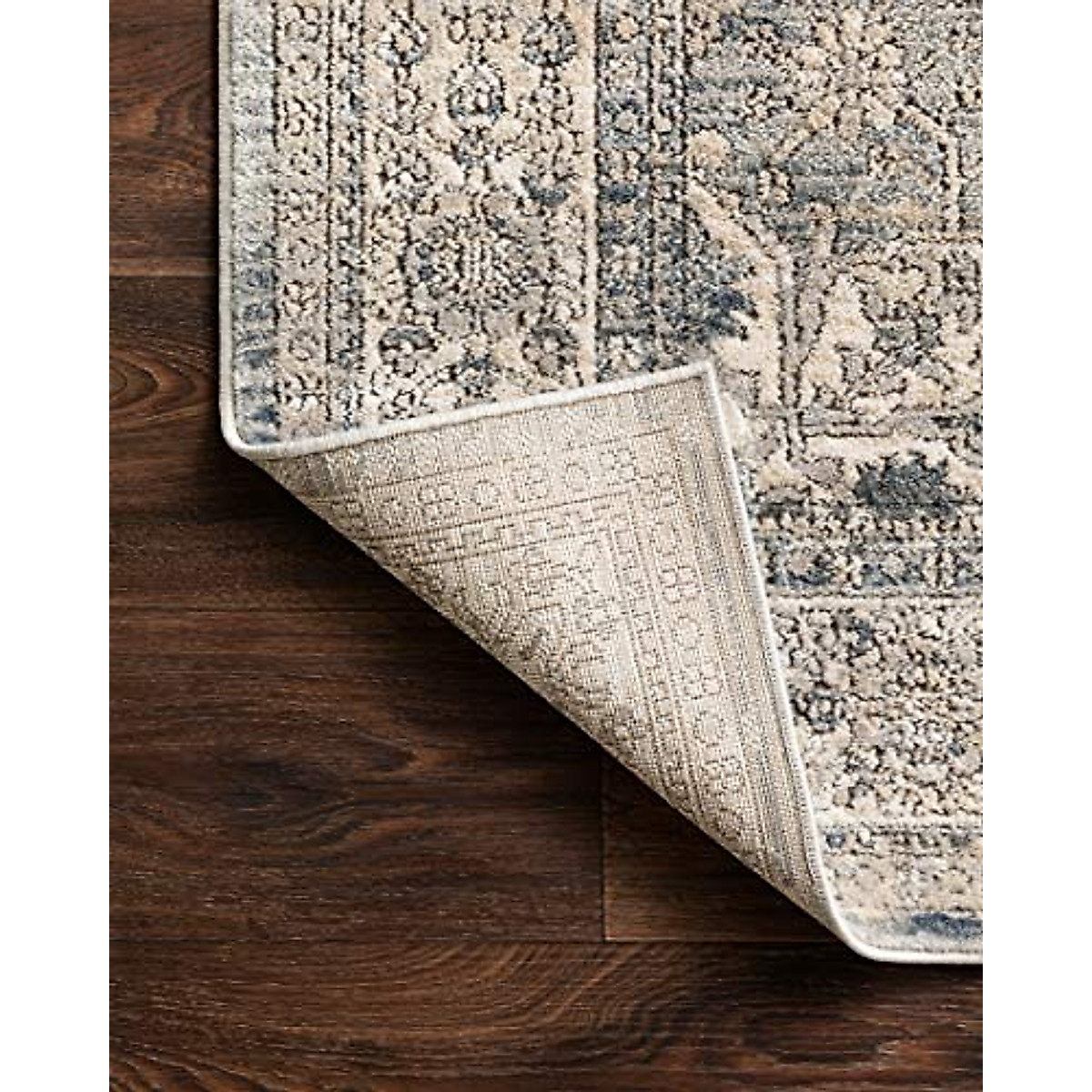 Loloi II Teagan Collection TEA-04 Sky / Natural 7'-11" x 10'-6", .25" Thick, Area Rug, Soft, Durable, Neutral, Woven, Low Pile, Non-Shedding, Easy Clean, Living Room Rug