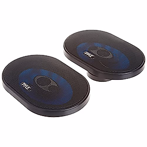 Pyle 6” x 8” Car Sound Speaker (Pair) - Upgraded Blue Poly Injection Cone 3-Way 360 Watts w/ Non-fatiguing Butyl Rubber Surround 70 - 20Khz Frequency Response 4 Ohm & 1" ASV Voice Coil - Pyle PL683BL