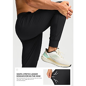 Soothfeel Men's Jogger Pants with Zipper Pockets Lightweight Athletic Workout Pants Gym Golf Joggers for Men Track Running (Black, XS)