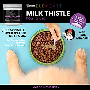 Nature's Pure Edge Milk Thistle Supplement with Real Chicken. Extra Strength Liver and Kidney Detox. Dogs and Cats Love The Taste. Kidney Stone Prevention and Allergy Relief. Large 85 gram jar!