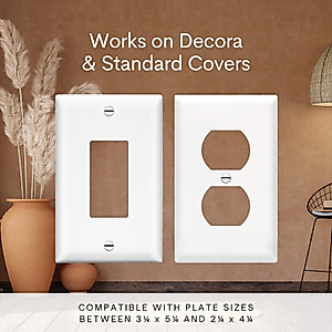 Storage Theory Power Perch Socket Outlet Shelf - Smart Home Essentials Organizer for Bathroom, Apartment, Dorm Room - Wall Shelves for Toothbrush, Echo, Speakers, Cell Phone Holder - White - 1pk