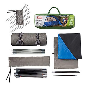 Coleman Camping Tent | 8 Person Montana Cabin Tent with Hinged Door