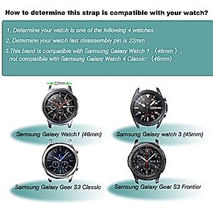 HSWAI Compatible with Samsung Galaxy Watch 46mm Bands/ Gear S3 Frontier, Classic Watch Bands/ Galaxy Watch 3 Bands 45mm, 22mm Soft Silicone Bands Bracelet Sports Strap for Men & Women. (Black)