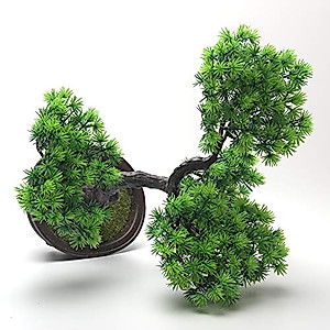 Artificial Bonsai Tree, Simulation Pine Tree Potted Plant, Office DIY Decorative Bonsai, Fake Green Plant Decoration Artificial Plants, for Desktop Display, Zen Garden Décor
