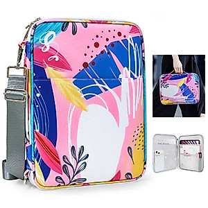 Laviitp 9-11 Inch Tablet Sleeve Bag Carrying Case for iPad Pro 11 M4/ Air 11" M2 2024, Air 5 4, iPad 10th/9th/8th/7th Gen 10.2, Shoulder Bag Pouch for Travel Women, Pink