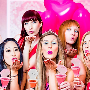 Tessco 8 Pcs Wedding Ring Shot Glass LED Light up Plastic Flash Ring Shot Glasses for Wedding Party Supplies and 8 Pcs Vinyl Gold Bride Bridesmaid Stickers