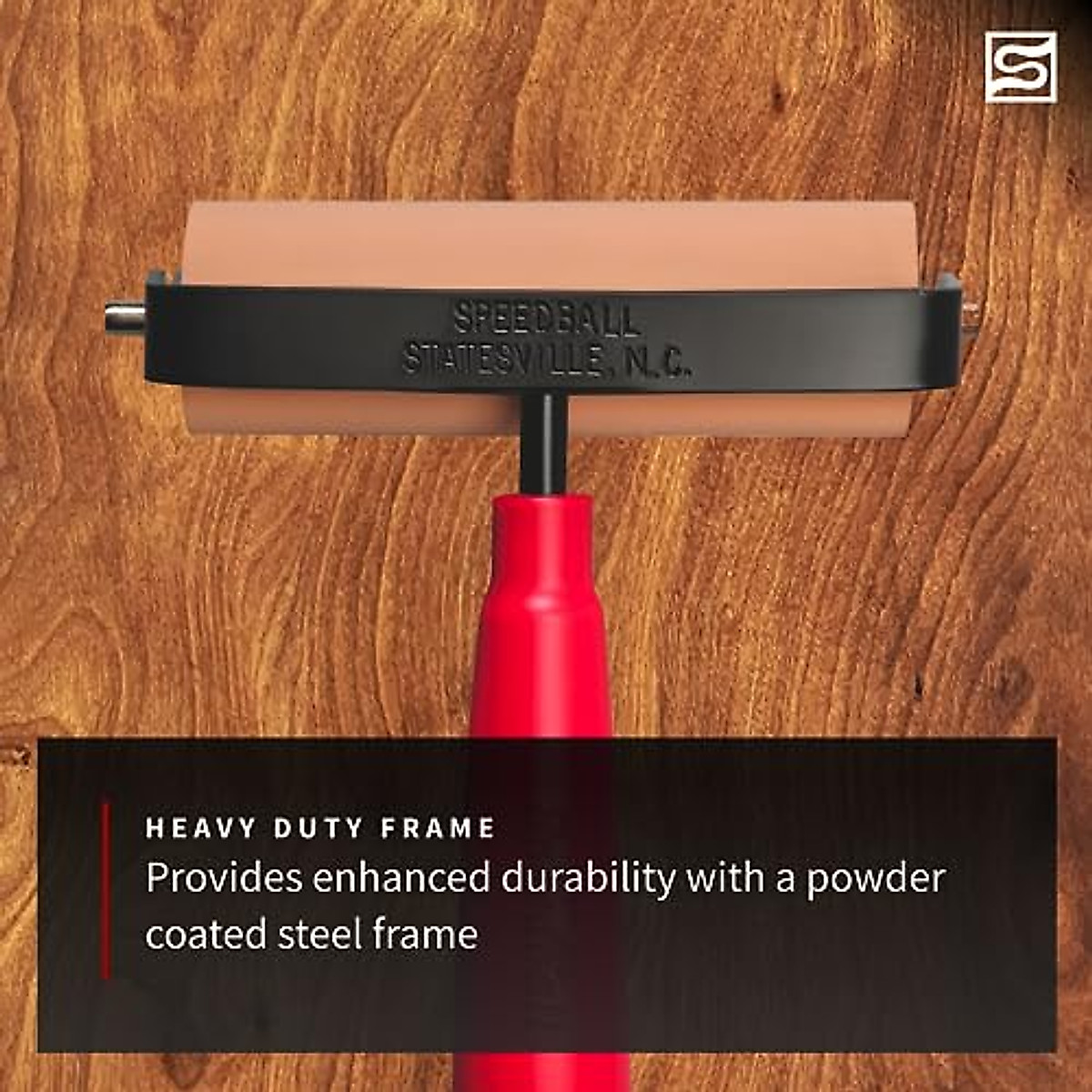 Speedball Deluxe Soft Rubber Brayer - 40/42 Durometer Roller with Heavy Duty Steel Frame – 6 Inches