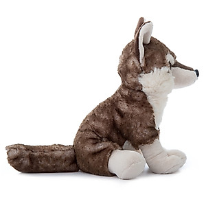 The Petting Zoo Timber Wolf Stuffed Animal, Gifts for Kids, Wild Onez Zoo Animals, Timber Wolf Plush Toy Sitting 12 inches