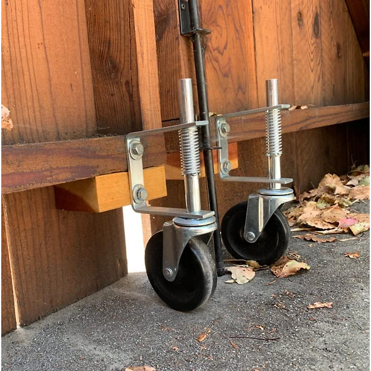 Gate Caster 4”and 5", Heavy Duty Gate Caster Wheel with Spring Loaded,Universal Mount Pate, 250-500 lbs Load Capacity, 4 and 5 Inches Rubber Wheel(Two PCS OR ONE PCS) (4 inch Without Brake, 1 pcs)