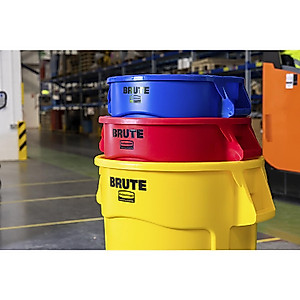 Rubbermaid FG264300 White 44 Gallon Brute LLDPE Heavy-Duty Round Container without Lid