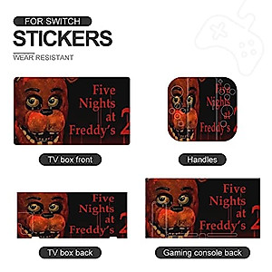 FNAF Sticker for Switch Protector Cover Protective Faceplate Full Set Console Dock for Switch/Switch lite