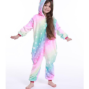 Zorxu Girls Unicorn Onesie Pajamas Animal Costume Halloween Cosplay Unisex Xmas Gifts for Kids