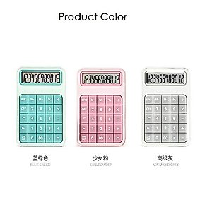 MJWDP 12 Digit Desk Calculator Large Buttons Cute Candy Color Financial Business Accounting Tool Big Buttons Battery (Color : D)