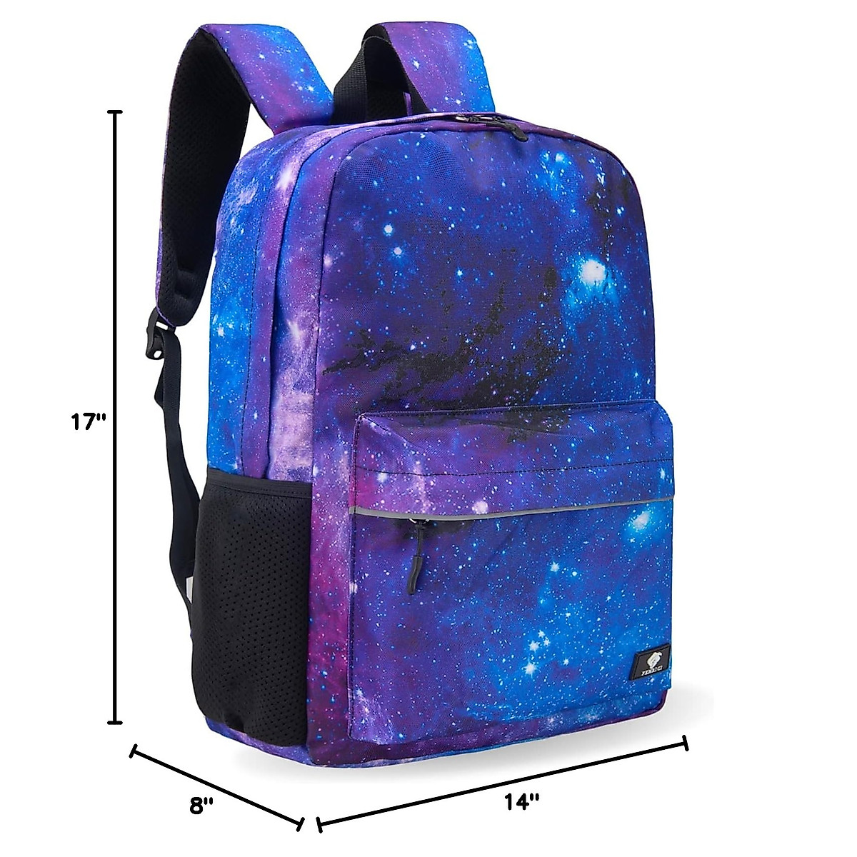 Fenrici Galaxy Backpack for Girls, Boys, Kids, Teens, Recycled School Bag With Padded Laptop Compartment, Ideal for Everyday Use and Travel - 17 Inches, Galaxy Purple