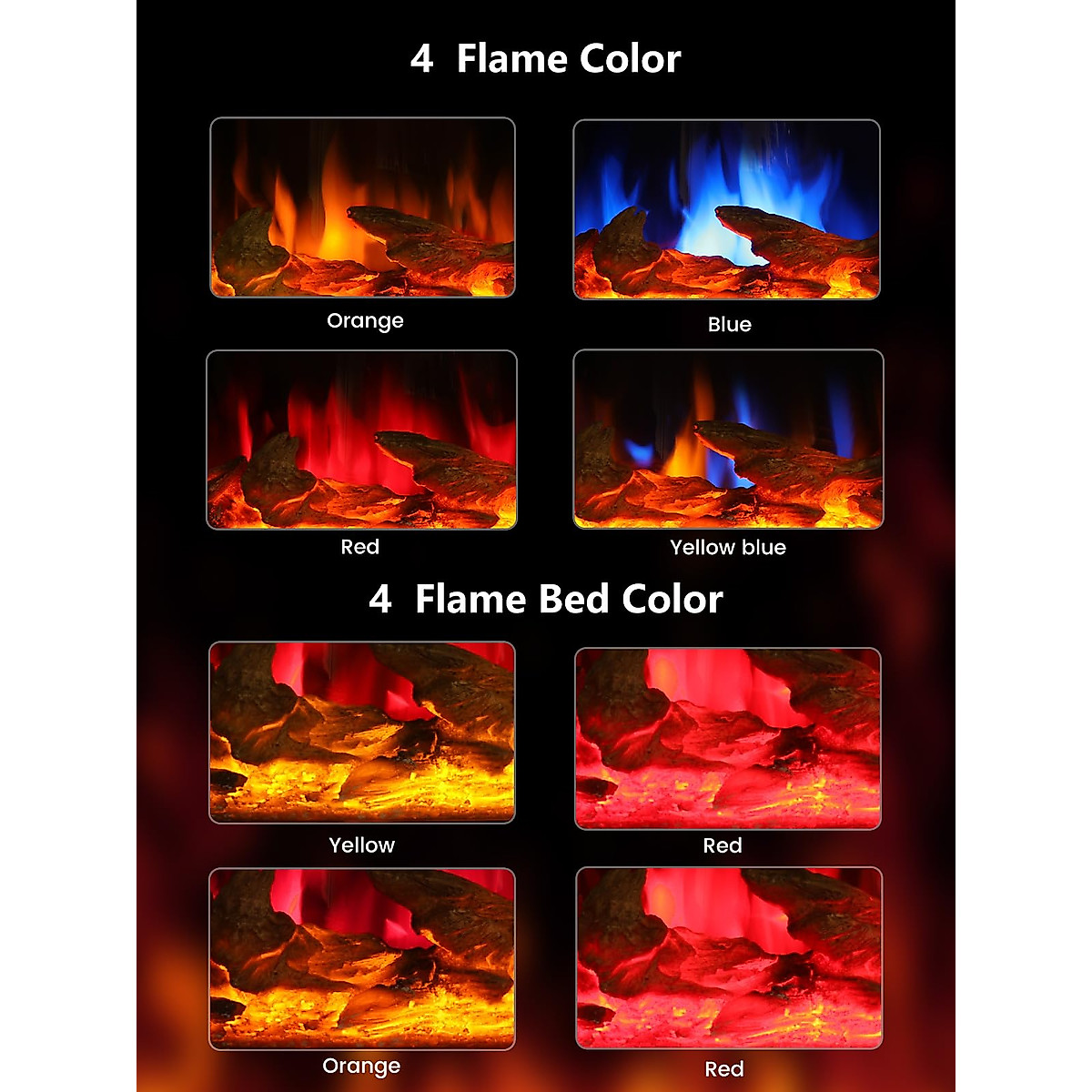 Electric Fireplace Stove, 1500W, Fast Heating, X Infrared Fireplace Heater with Remote Control, 8H Timer, Freestanding Stove with Adjustable 3D Flame Overheat Protection, Indoor Fireplace