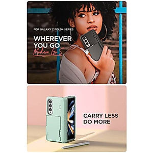 VRS DESIGN Terra Guard Modern GO S Phone Case for Galaxy Z Fold 4 5G (2022), Premium Modern Neat Style Hinge Protection Card Case with S Pen Compartment (Matte Black/Renewed)