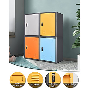 KAER Locker Storage Cabinet,Lockable Storage Cabinet,Metal Locker Storage Cabinet With1 Doors, 19.6" H Cabinet Organizer, for School, Office, Home,Preschool,Garage,Storage Room- Assembly Required