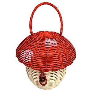 Didiseaon Mushroom Storage Basket Teen Girl Clothes Wicker Storage Basket Mushroom Grow Bags Girl Handbag Decor Woven Handbag Flower Basket Mushroom Costume Decor All Clutch Bag Rattan Miss