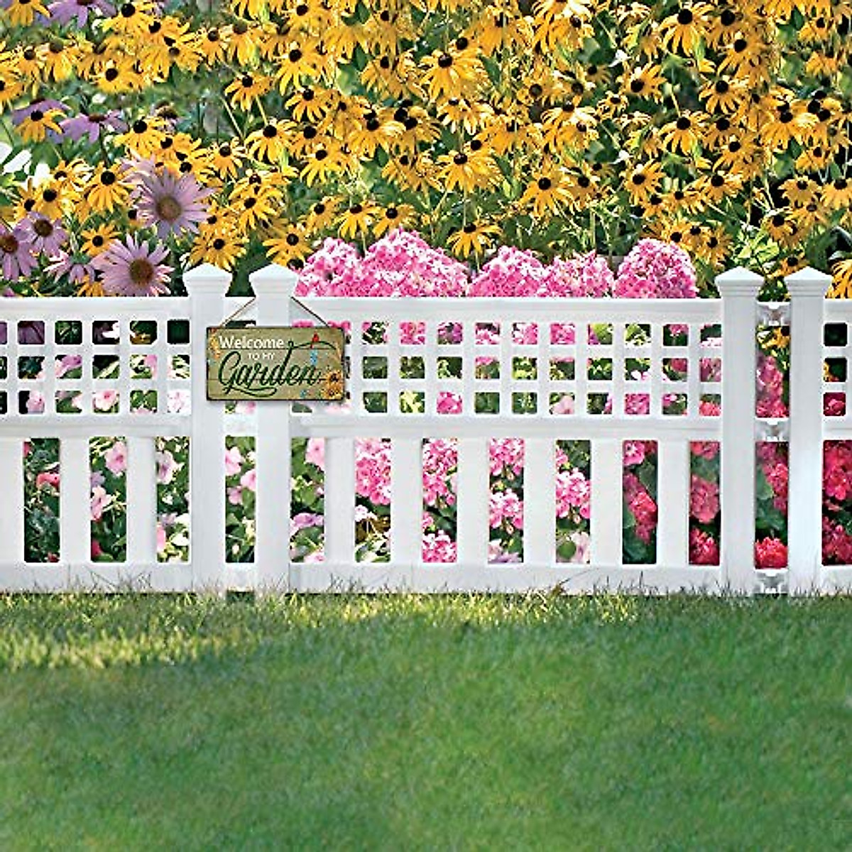 Rustic Garden Signs Vintage Welcome to My Garden Hanging Plaque Moms Dads Herb Plants Welcome Signs by 6''x11.5''