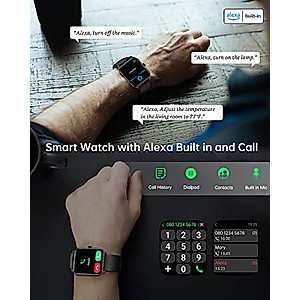 Smart Watch for Men Women (Answer/Make Call), 1.8" Touch Screen Activity Trackers for Android iPhone Compatible with Alexa Built in, Fitness Heart Rate Blood Oxygen Sleep Monitor, IP68 Waterproof