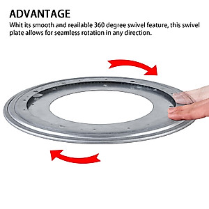 HSTECH 12 inch Lazy Susan, 800lbs Rotating Bearing Plate Heavy Duty for Rotating Table, Book Case, Serving Tray, Crafts Stand, Potted Plants, Shoe Rack(360˚ Rotation)
