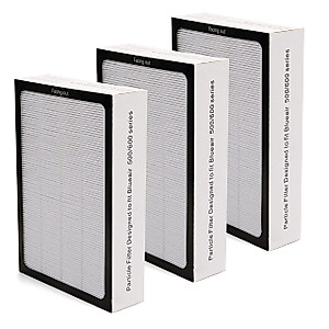 Omaeon 3-Pack for Blueair 500/600 Filter Replacement - Compatible with Blue Air Purifiers Filter 500 600 Series. 3 Particle Filters Fit Blue Air Filter Replacement 500 600, 501, 503, 510, 601, 603